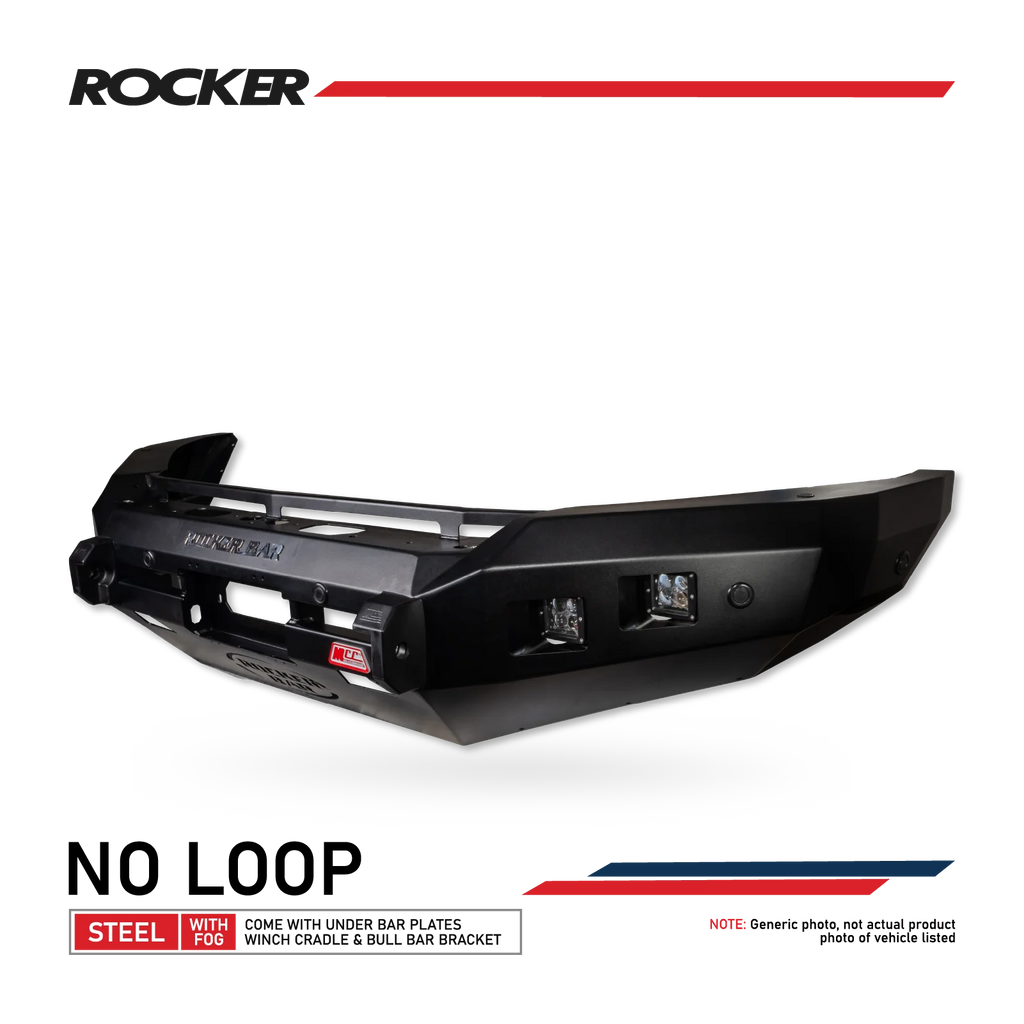 Toyota Hilux 16-on 078-01sq Rocker Front Bar Square Light No Loop + Br