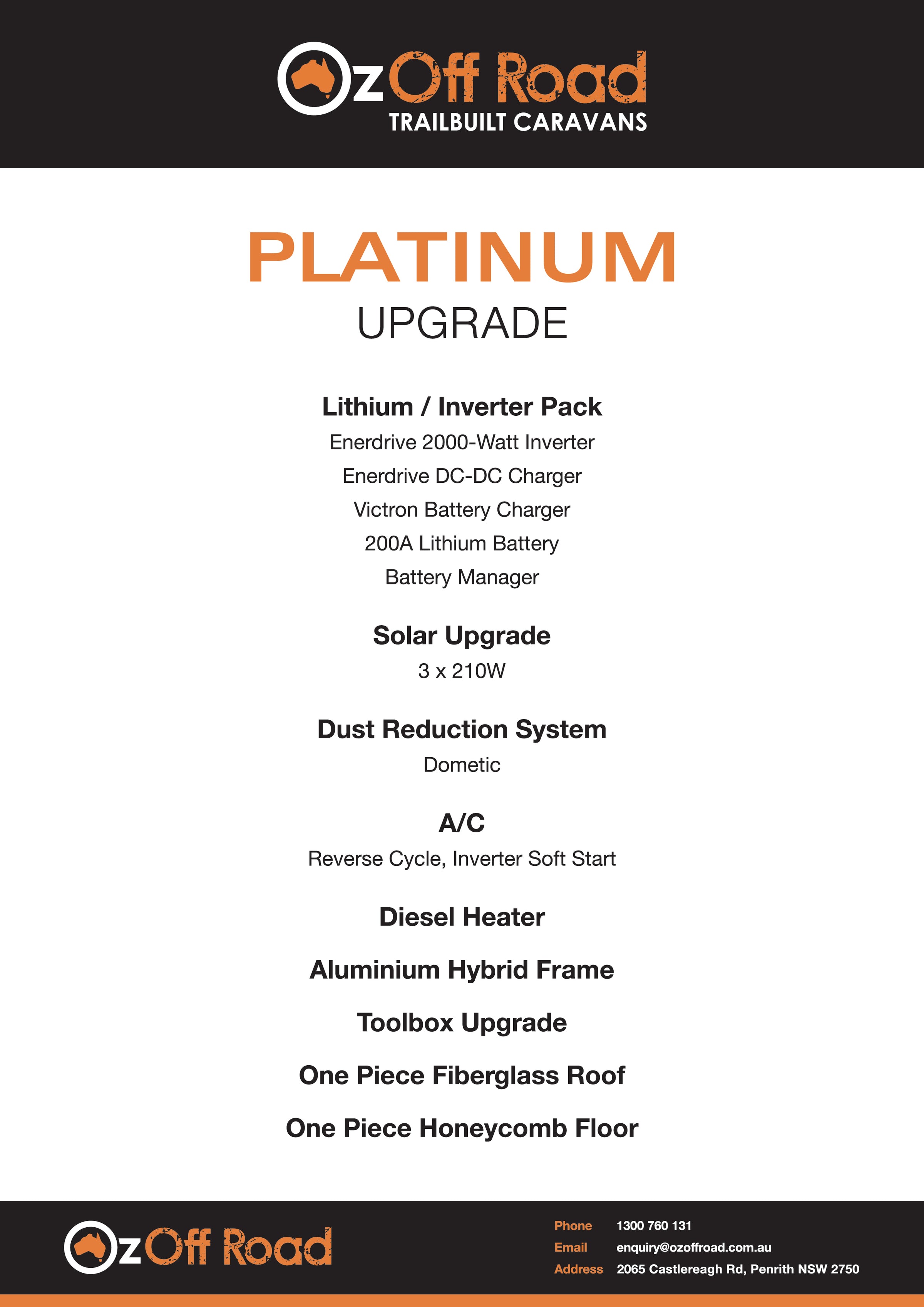 Platinum Upgrade Brochure